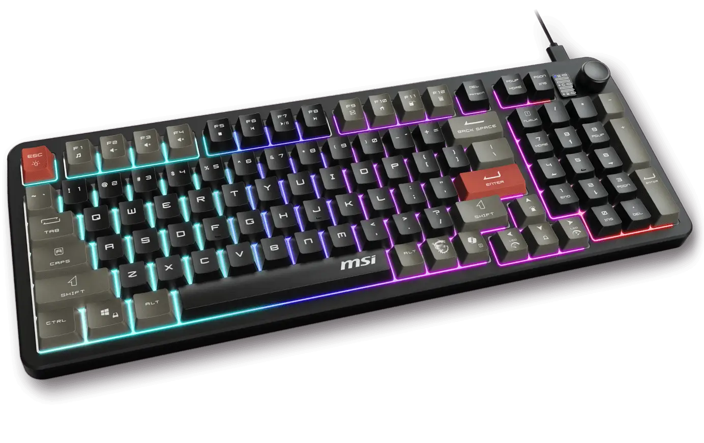 MSI Forge GK110 & GM320 Combo - Gaming Keyboard & Mouse Set, Membrane Switches, 1.5m USB-A to C ...